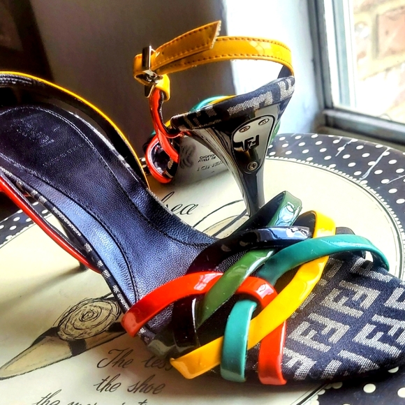 Fendi | Shoes | Pair Of Multicolored Fendi Heeled Sandals | Poshmark